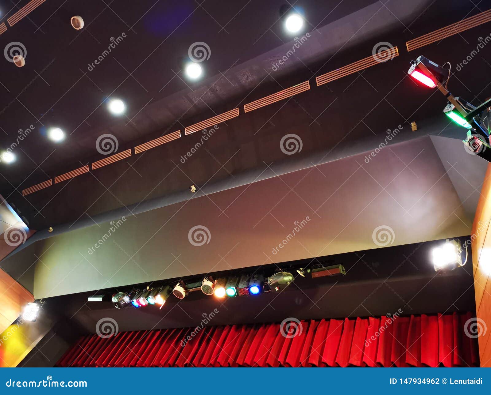 Light Projectors with Colored Filters Stock Photo - Image of ceiling ...