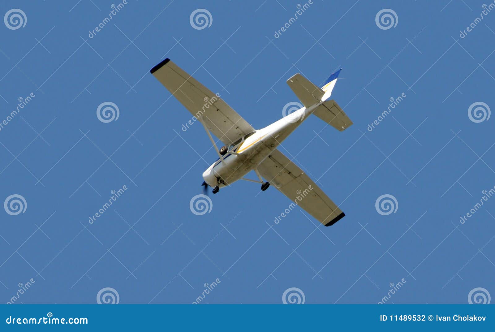 Light propeller airplane stock photo. Image of airborne - 11489532