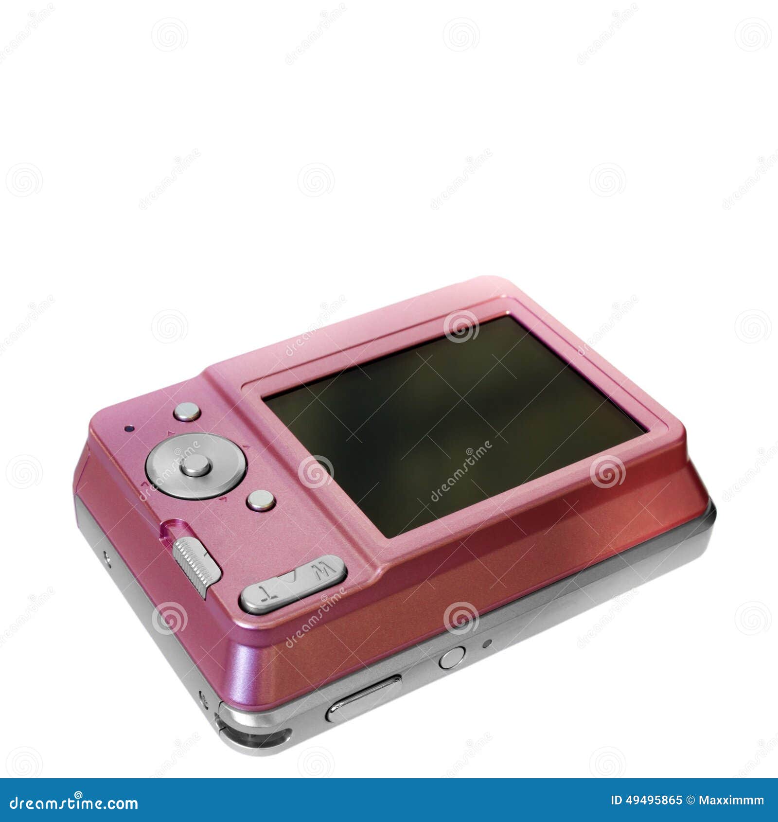 Light Purple Digital Camera Isolated White Stock Image - Image of focus ...