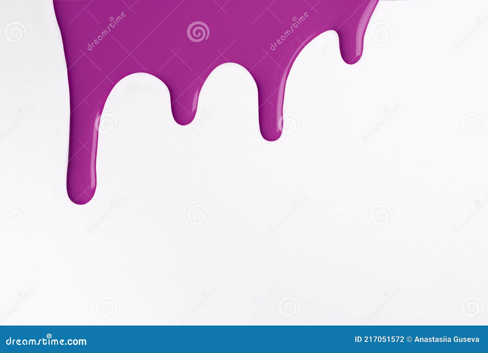 Light Purple Liquid Drops of Paint Color Flow Down on Isolated White ...
