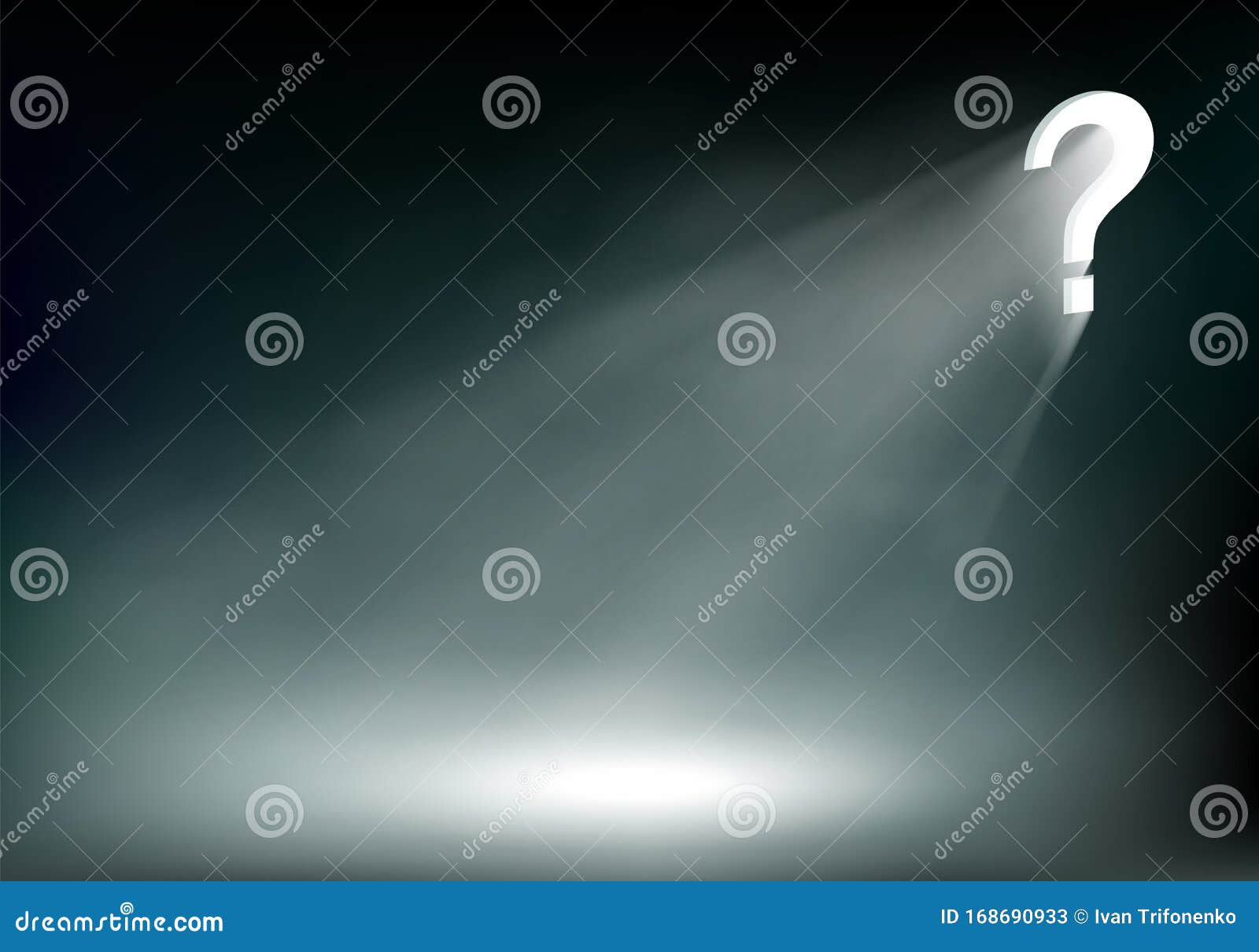 Light from a Question Mark. Dark Stage with Spotlight Stock Vector ...