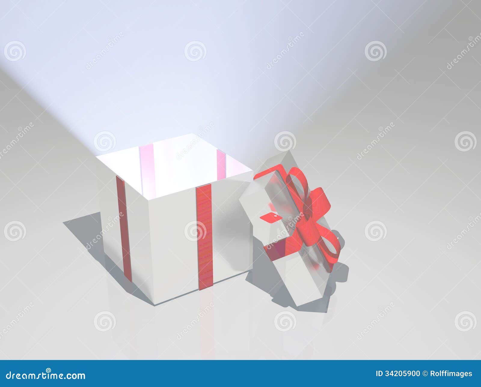 Light Radiates from Open Box Stock Illustration - Illustration of ...