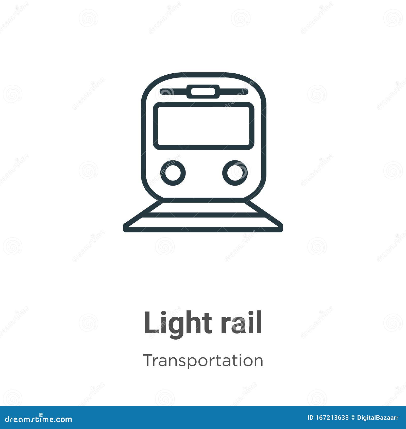 Light Rail Outline Vector Icon. Thin Line Black Light Rail Icon, Flat ...