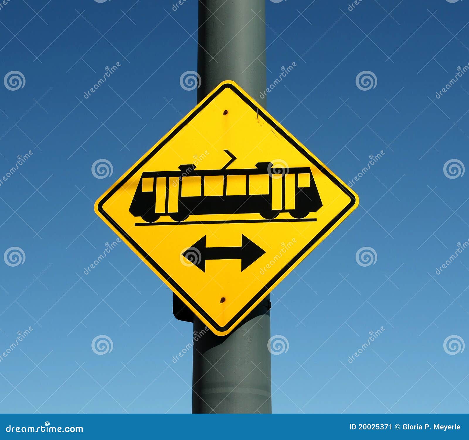 Light Rail Sign stock image. Image of warning, yellow - 20025371