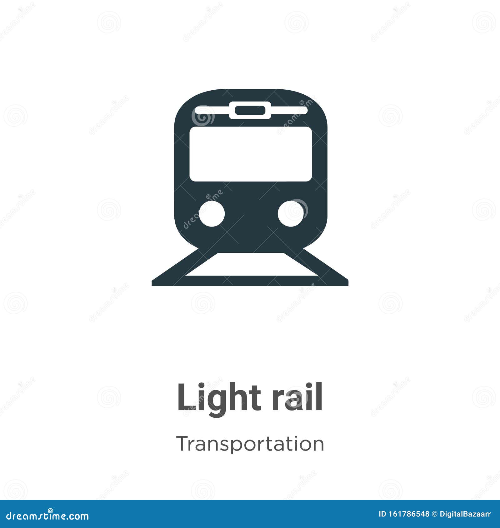 Light Rail Vector Icon On White Background. Flat Vector Light Rail Icon ...