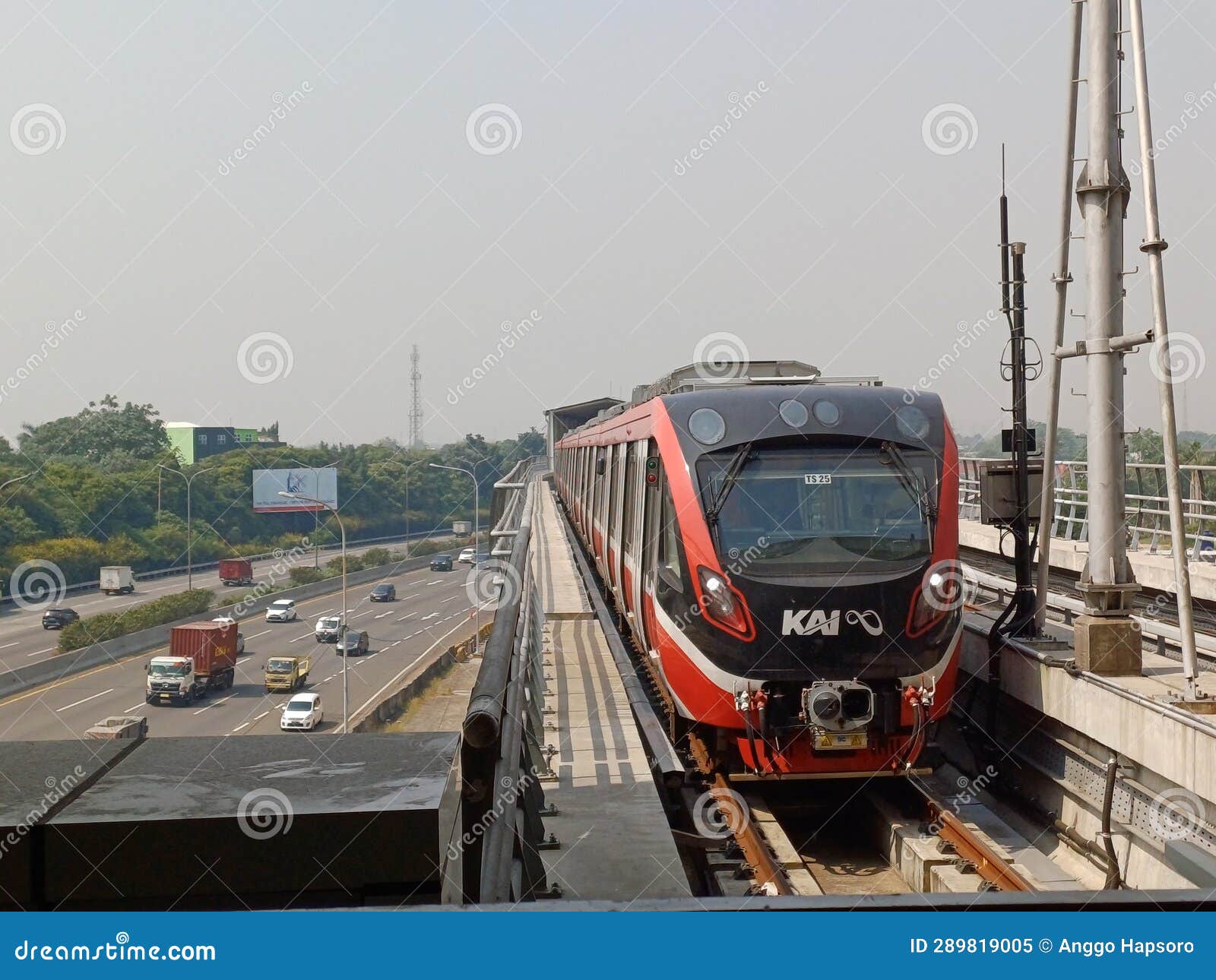 Light Rapid Transit (LRT) Train in Jakarta City Editorial Image - Image ...