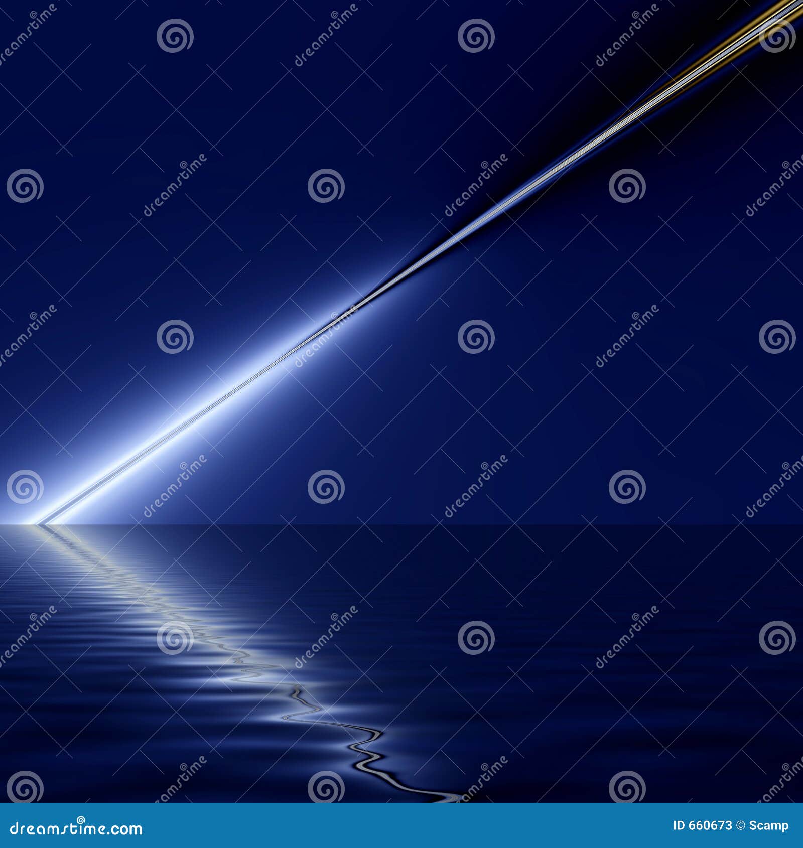 Light Ray Reflected Blue Background Stock Illustration - Illustration ...