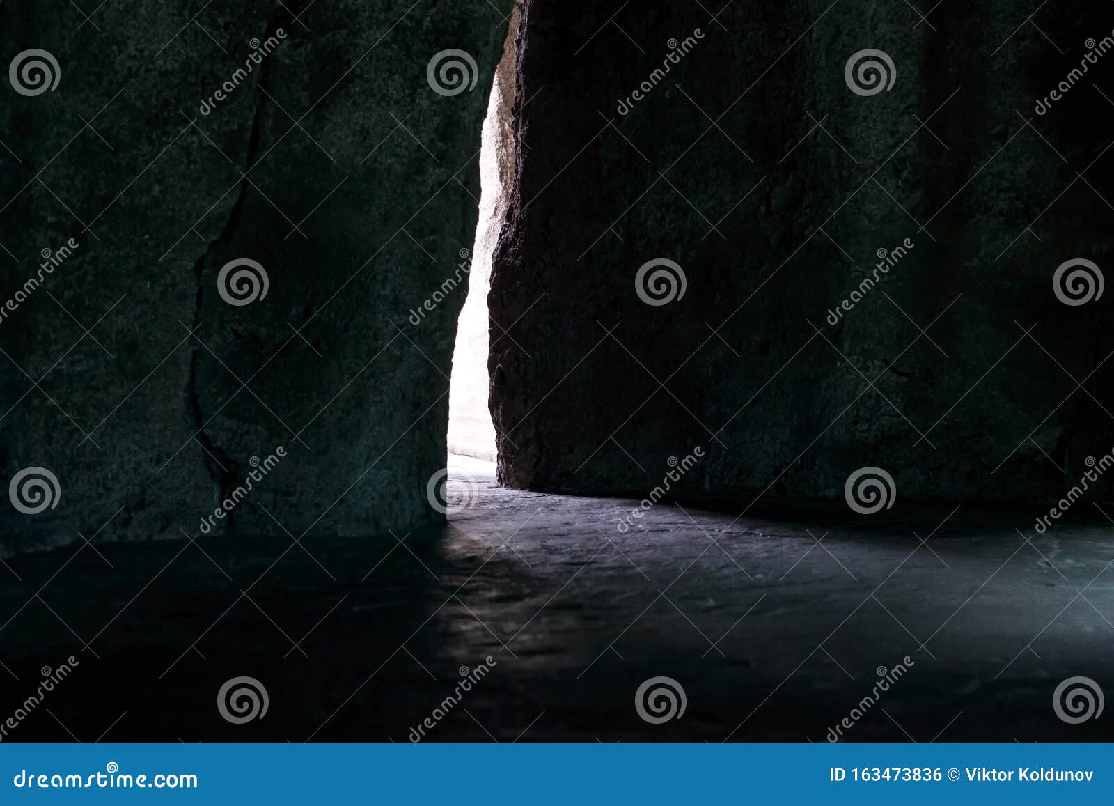 Light Ray between Stones in Cave. Hidden Exit Stock Photo - Image of ...