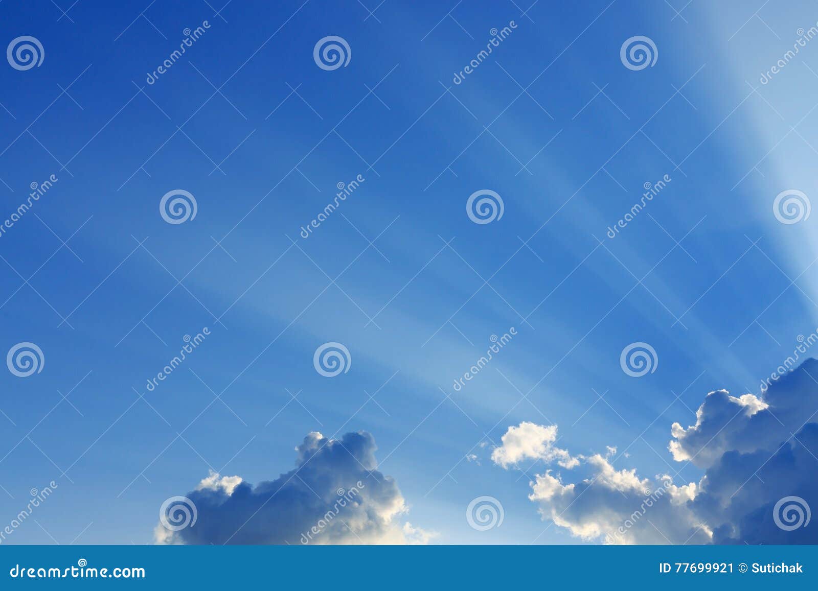 Light Rays on Blue Sky Background Stock Image - Image of natural, blue ...