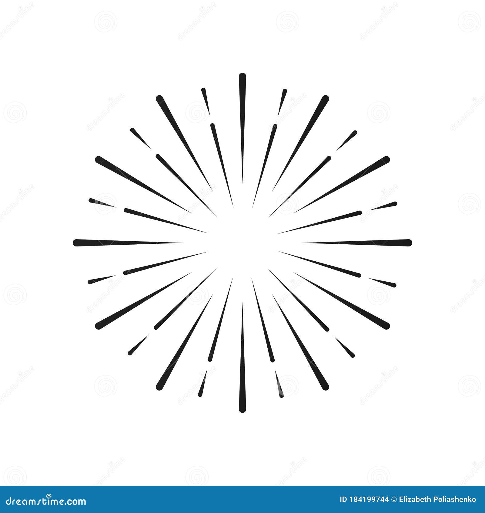 Light rays of burst stock vector. Illustration of black - 184199744