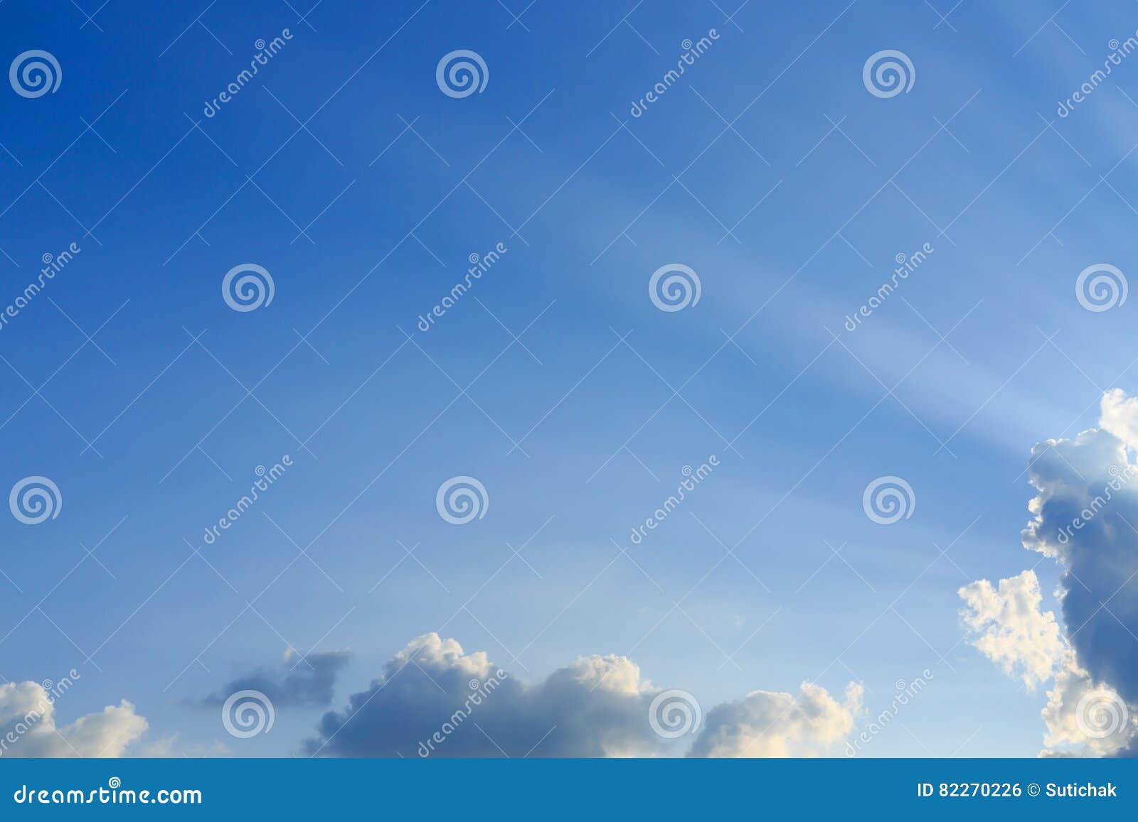 Light Rays on Clear Blue Sky Stock Photo - Image of meteorology ...
