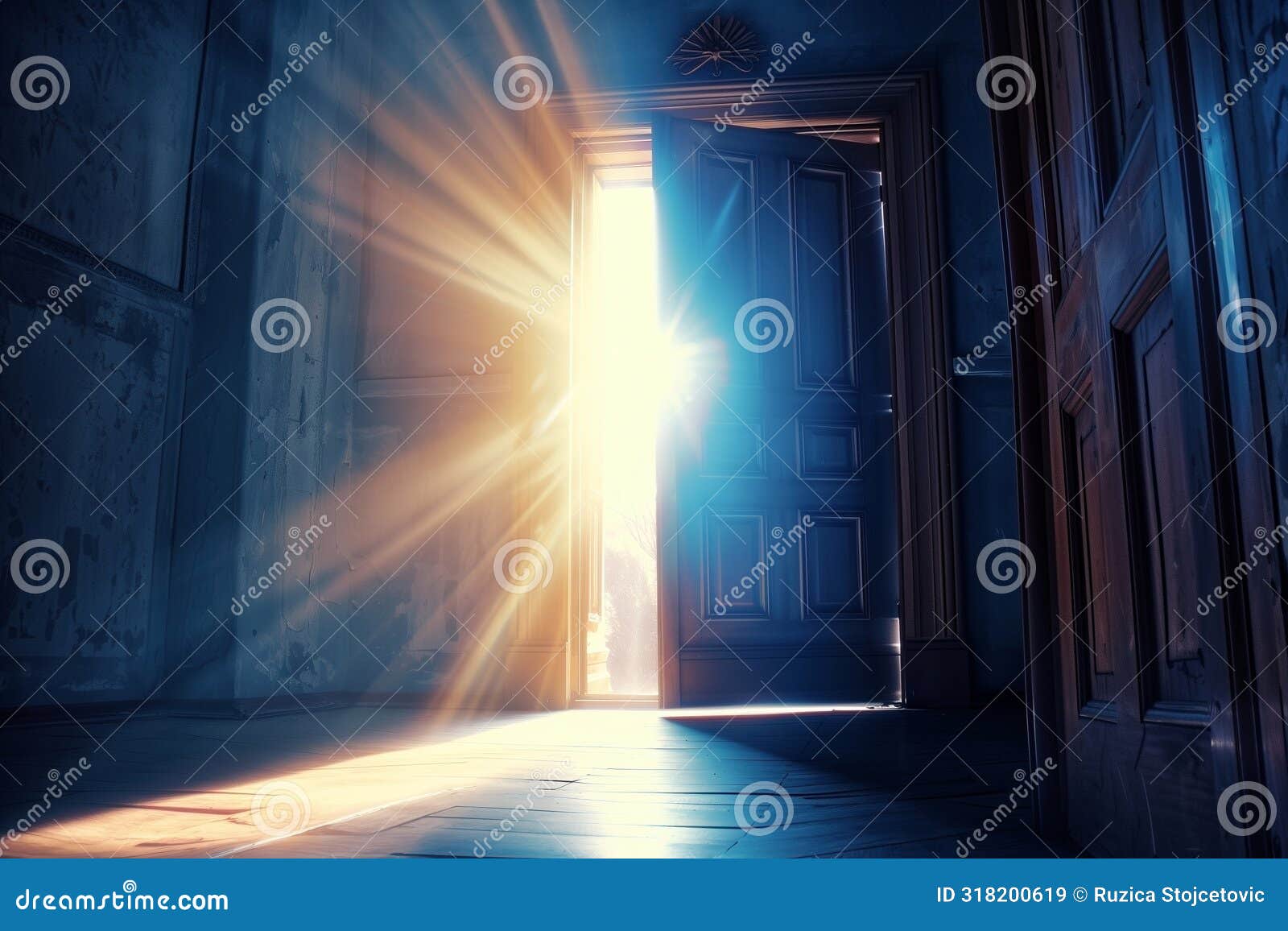 Light Rays Coming through Door Ai Photo Stock Illustration ...