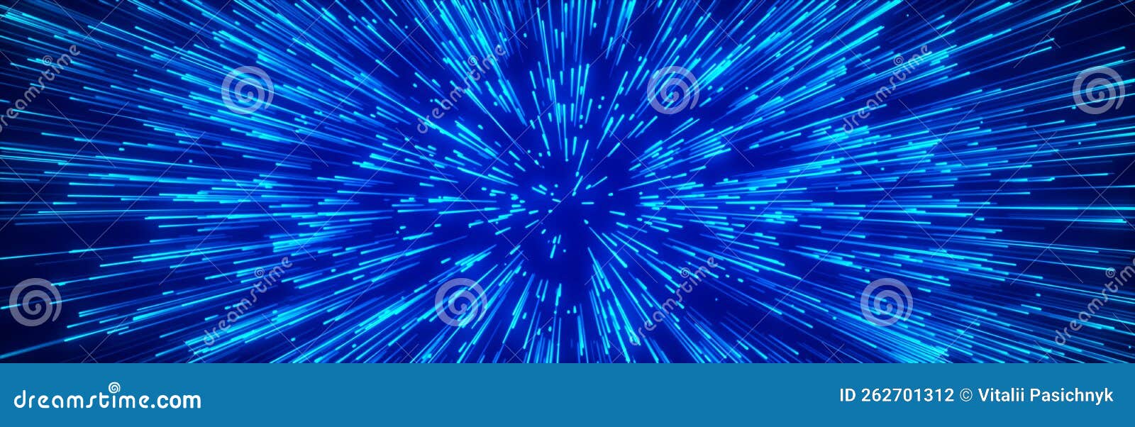 Light Rays in Cosmos Space. Explosion Effect. Futuristic Data Flow. Sci ...