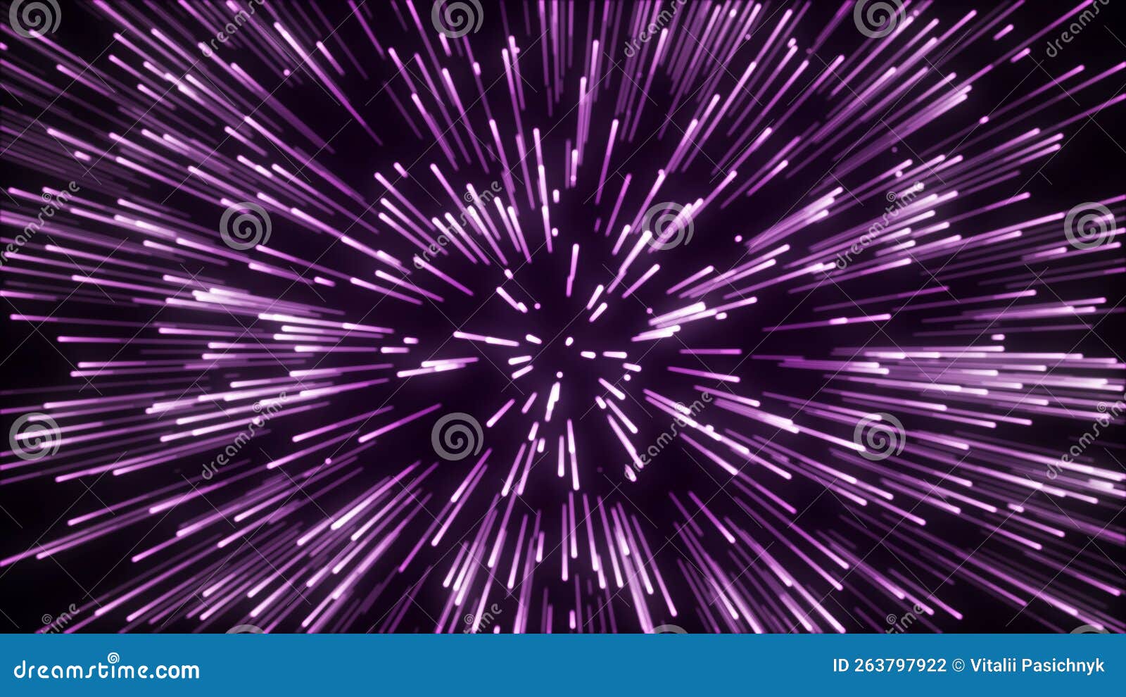 Light Rays in Cosmos Space. Explosion Effect. Futuristic Data Flow. Sci ...