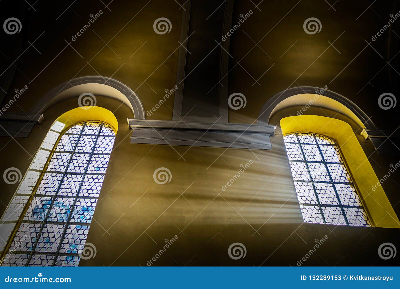 Light Rays through the Dark Windows. Toned Photo Stock Image - Image of ...