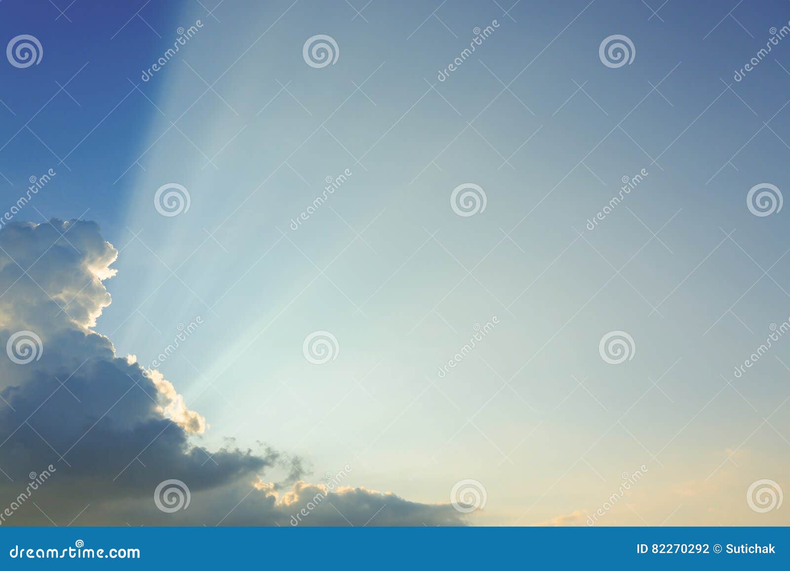 Light Rays Explosion on Clear Blue Sky Stock Photo - Image of ...
