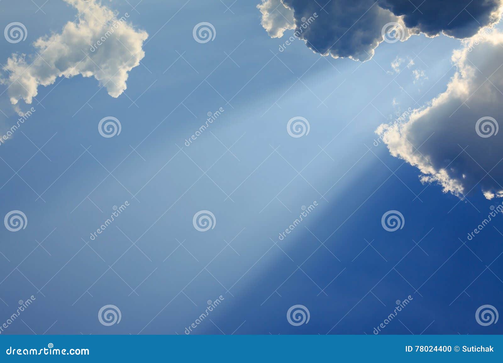 Light Rays of God on Blue Sky Stock Photo - Image of ozone, meteorology ...