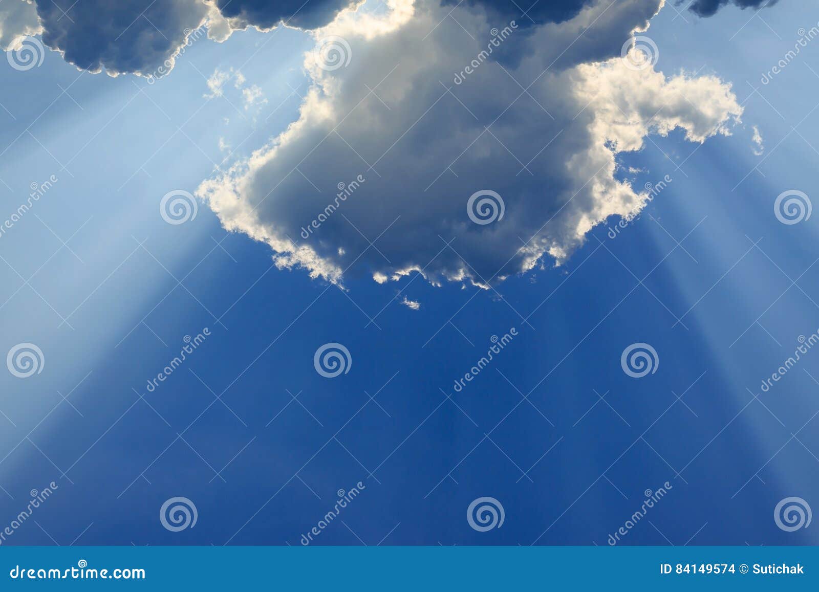 Light Rays of God on Blue Sky Stock Photo - Image of religion, shiny ...