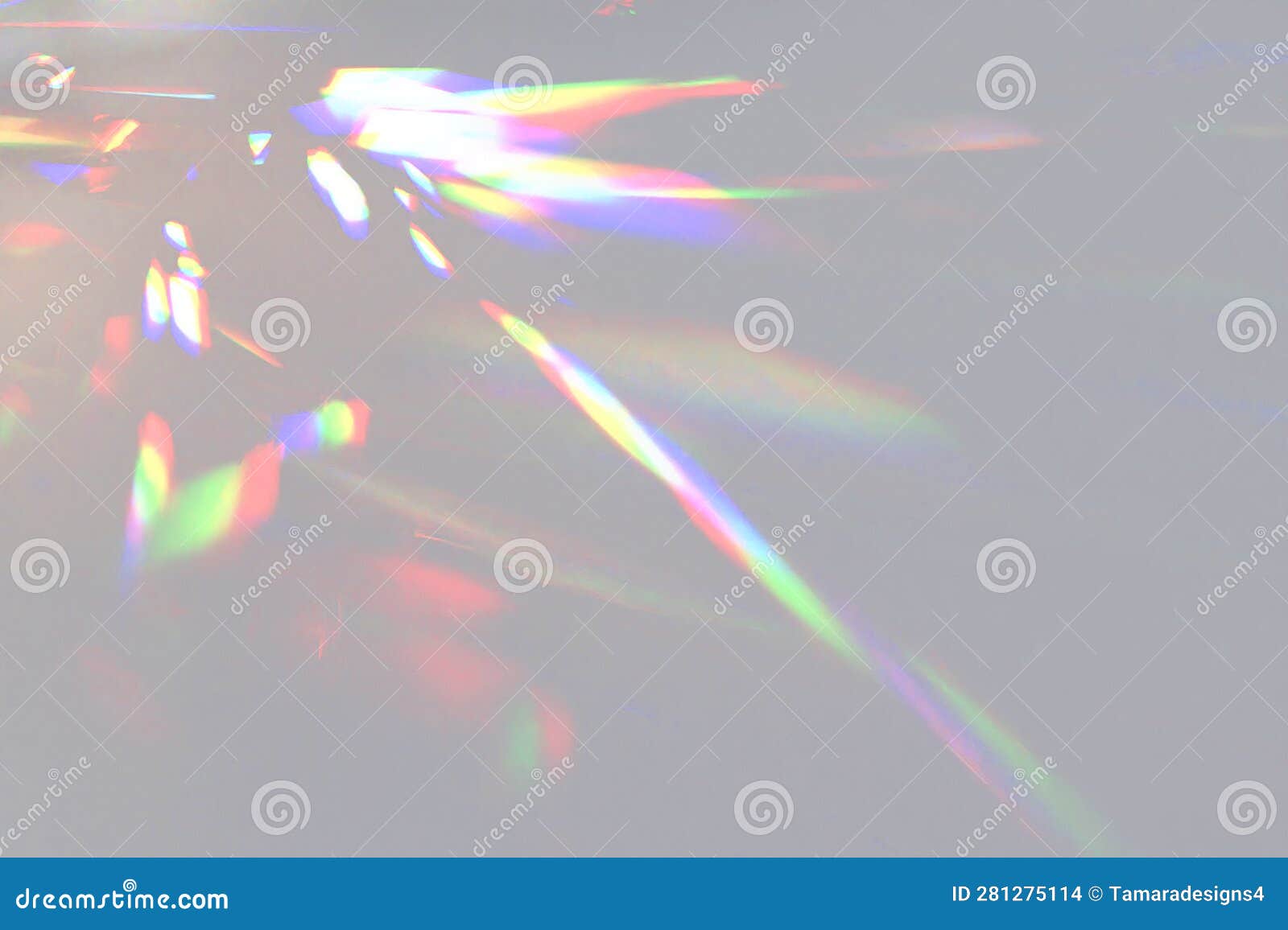 Rainbow Refraction Overlay, Prism Light Effect, Leak Flare. Cartoon ...