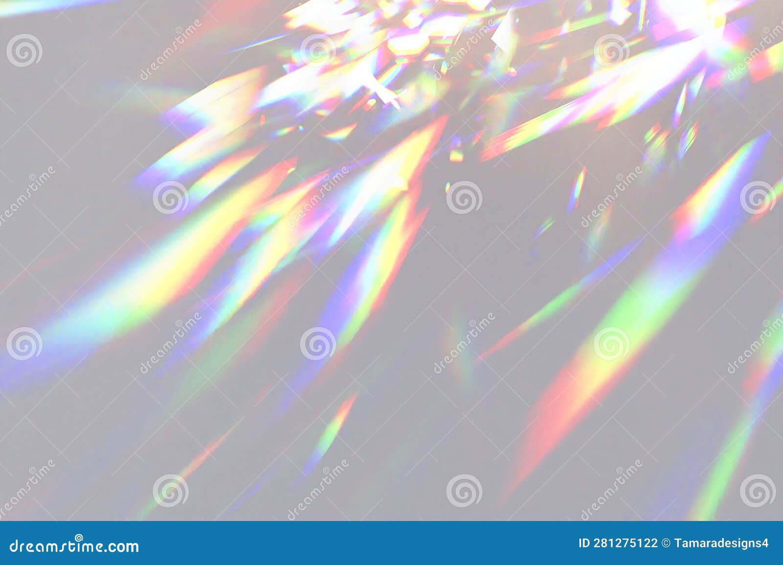 Rainbow Refraction Overlay, Prism Light Effect, Leak Flare. Cartoon ...