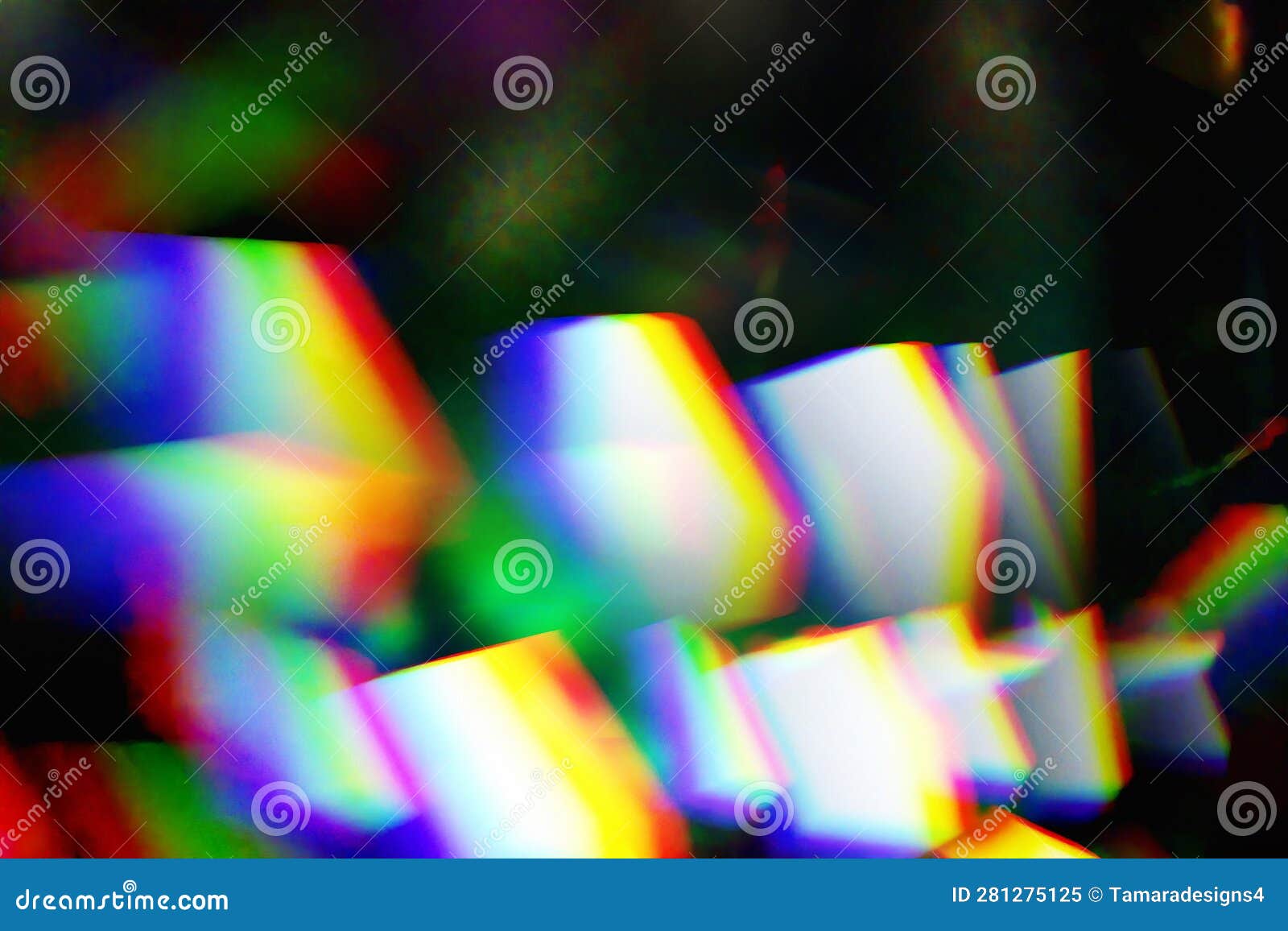 Light Rays Prism Rainbow Refraction Dark Background Overlay Stock Image ...