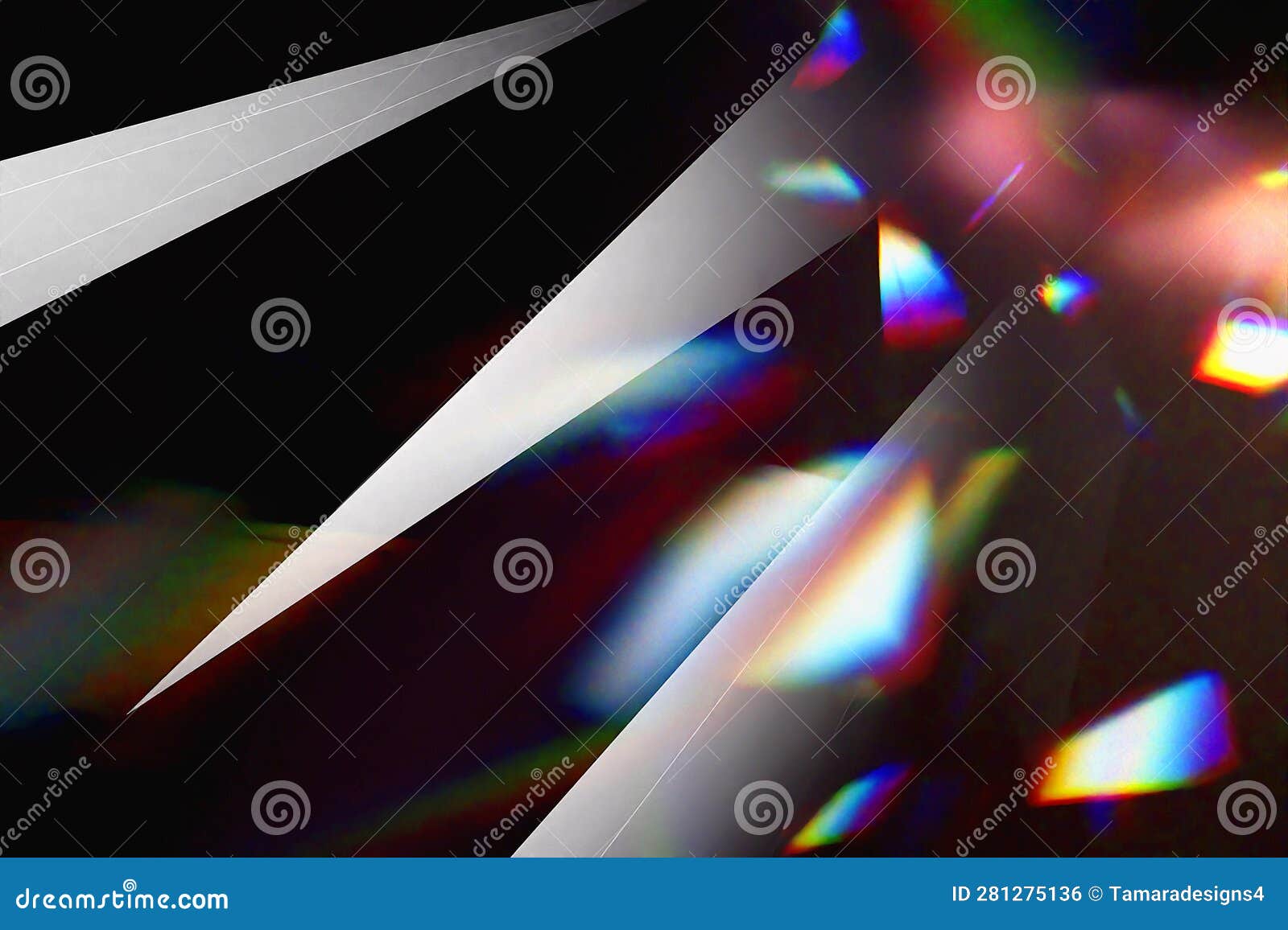 Rainbow Refraction Overlay, Prism Light Effect, Leak Flare. Cartoon ...