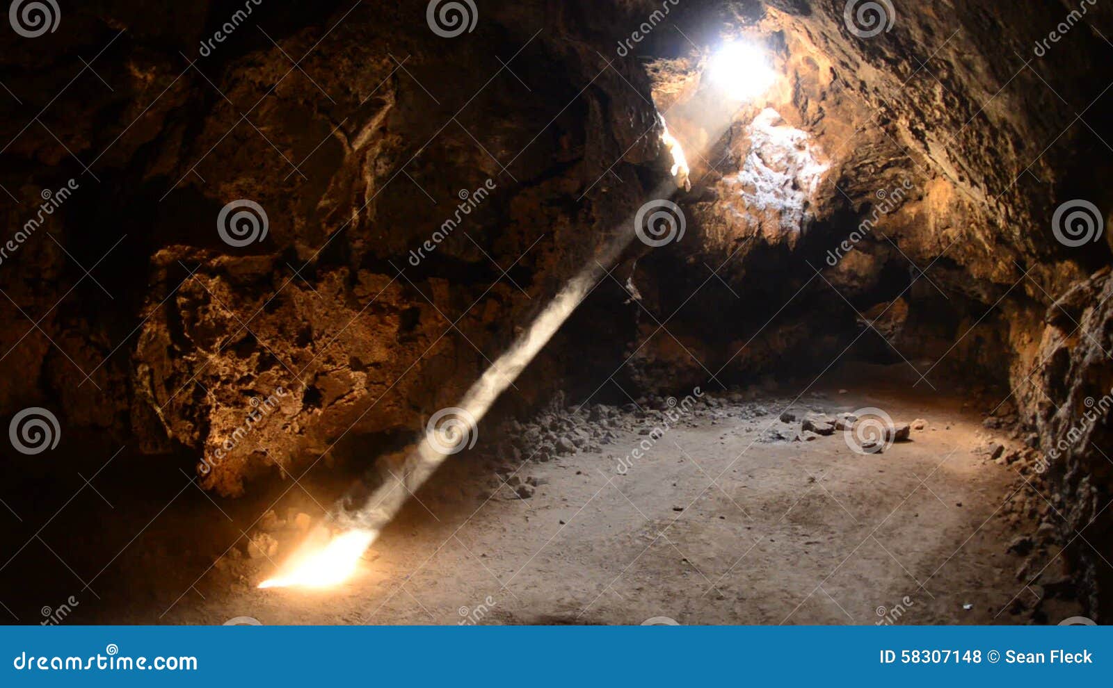 Light Rays Shine Inside of Lava Tube Cave Stock Footage - Video of ...