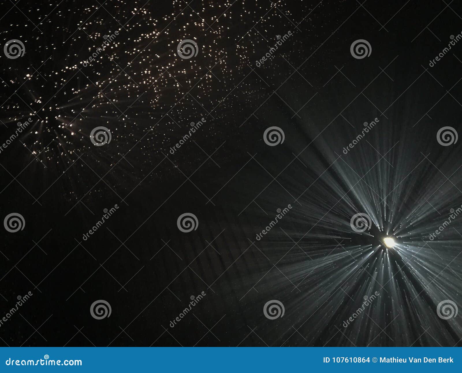 Light Rays through Small Holes in a Dark Space Stock Photo - Image of ...
