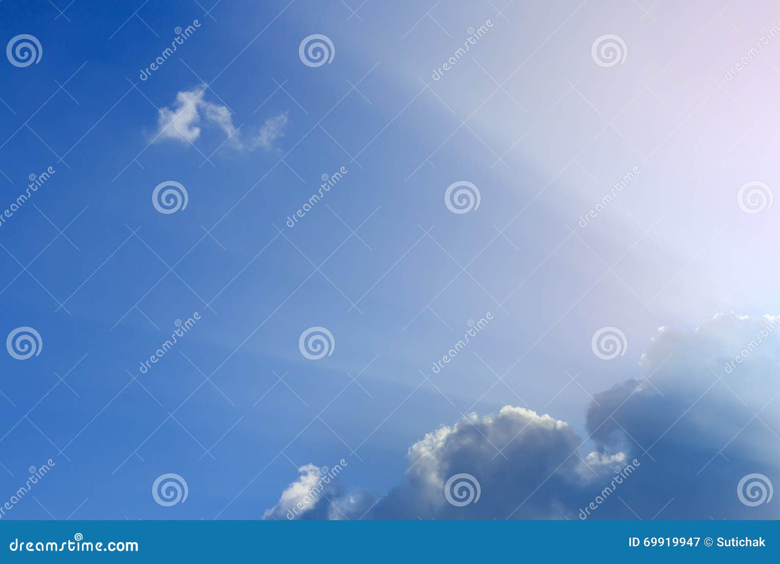 Light Rays of Sun on Clear Blue Sky Stock Image - Image of clear ...
