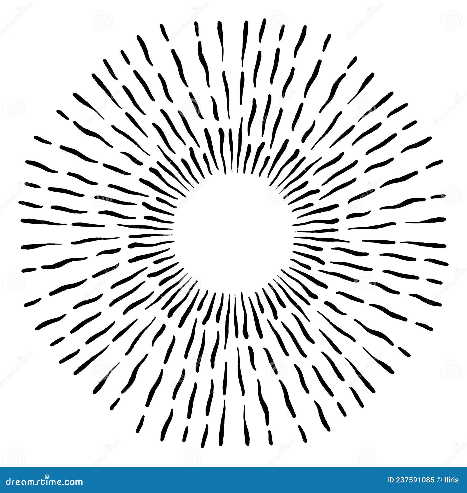 Light Rays Sunburst, Hand Drawn Retro Sunbeam, Grunge Explosion Element ...