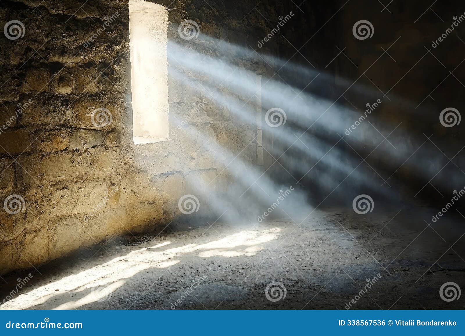 Light Rays through a Window in an Abandoned Building. Stock ...