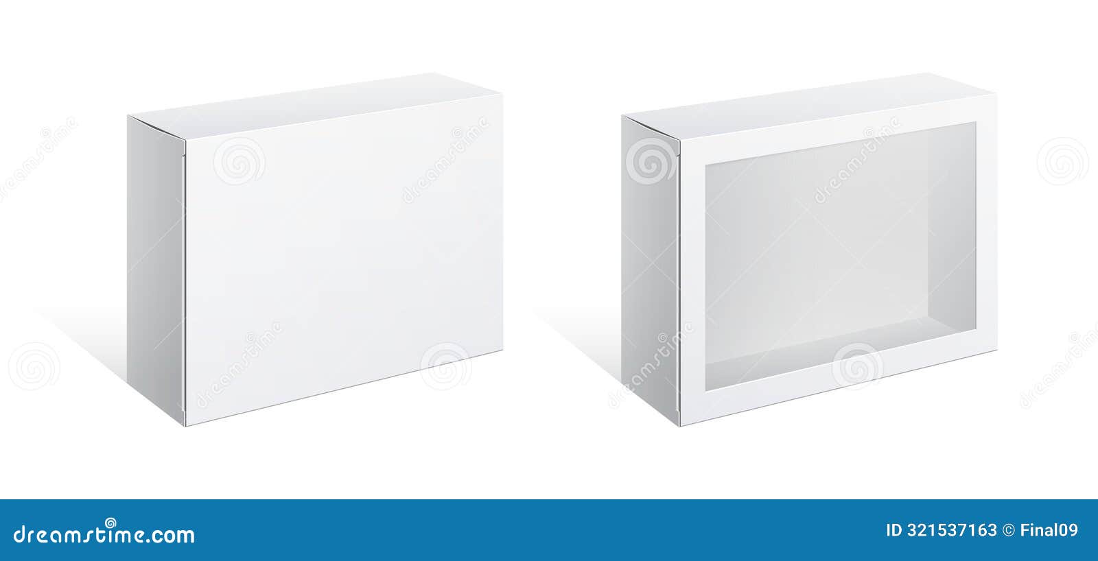 Light Realistic Package Cardboard Box with a Transparent Window. Stock ...