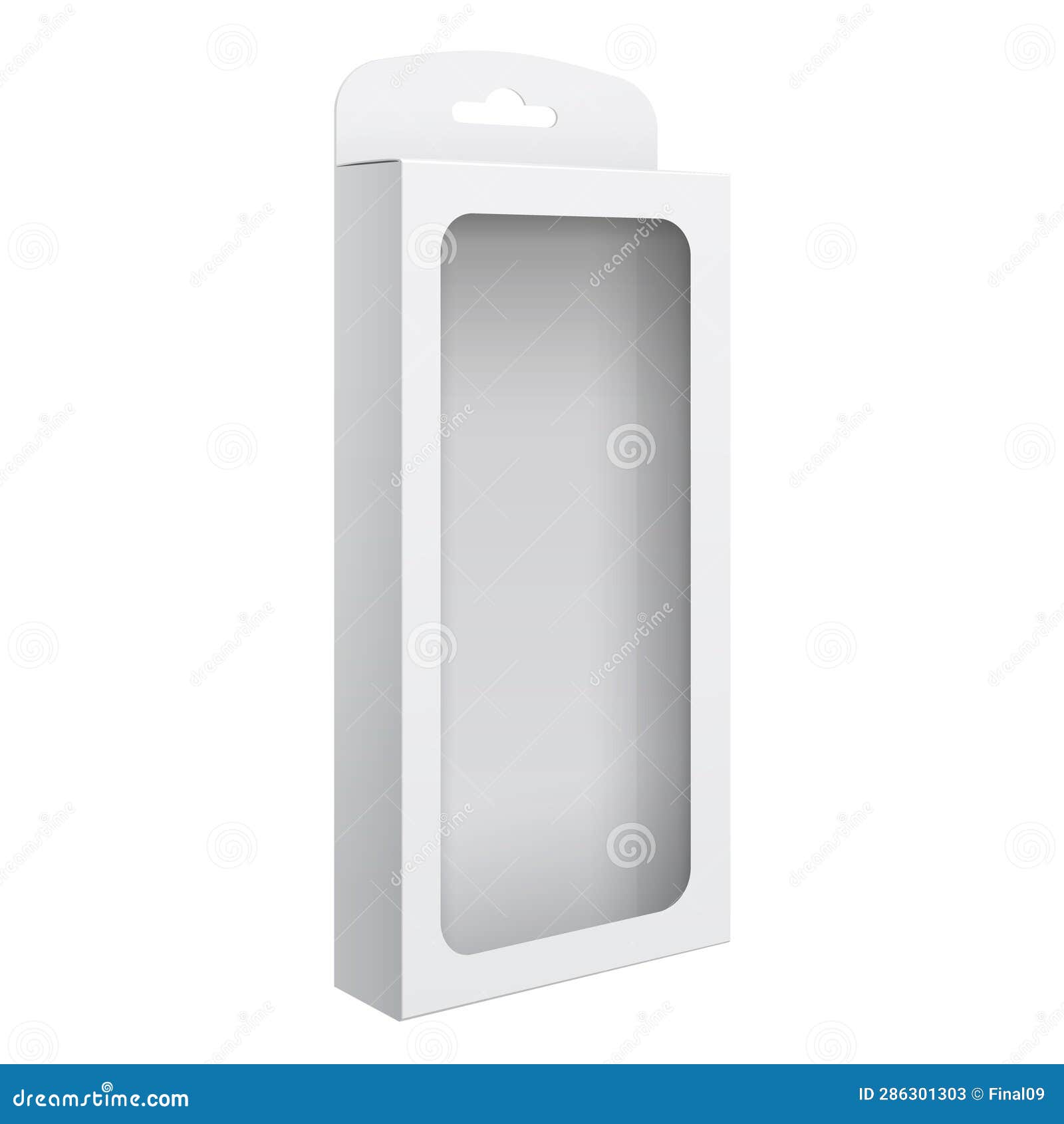 Light Realistic Package Cardboard Box with a Transparent Window. Stock ...