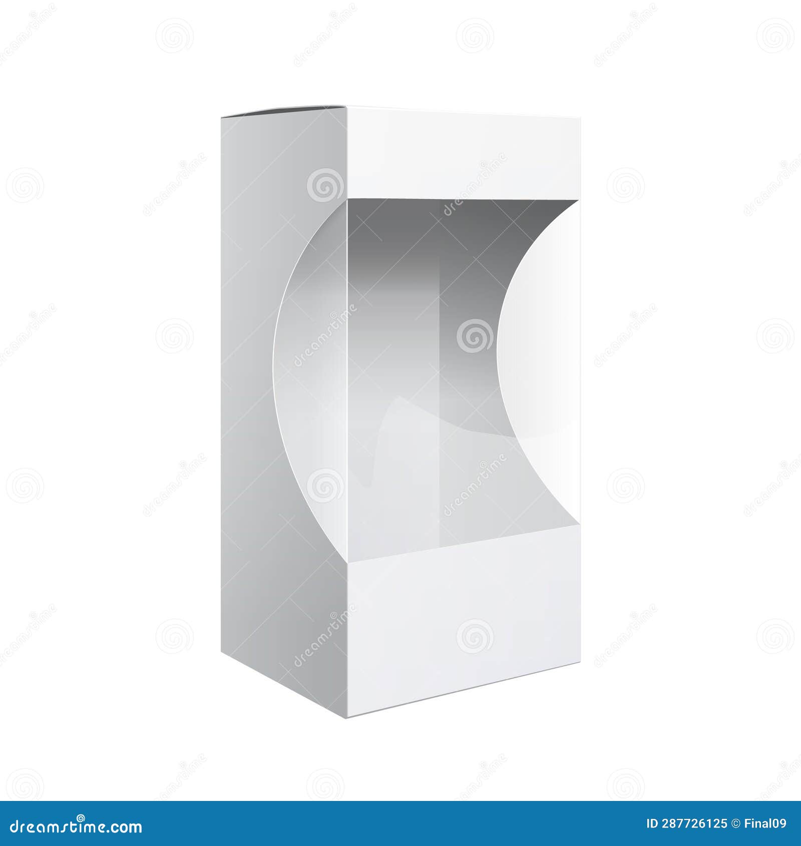Light Realistic Package Cardboard Box with a Transparent Window. Stock ...