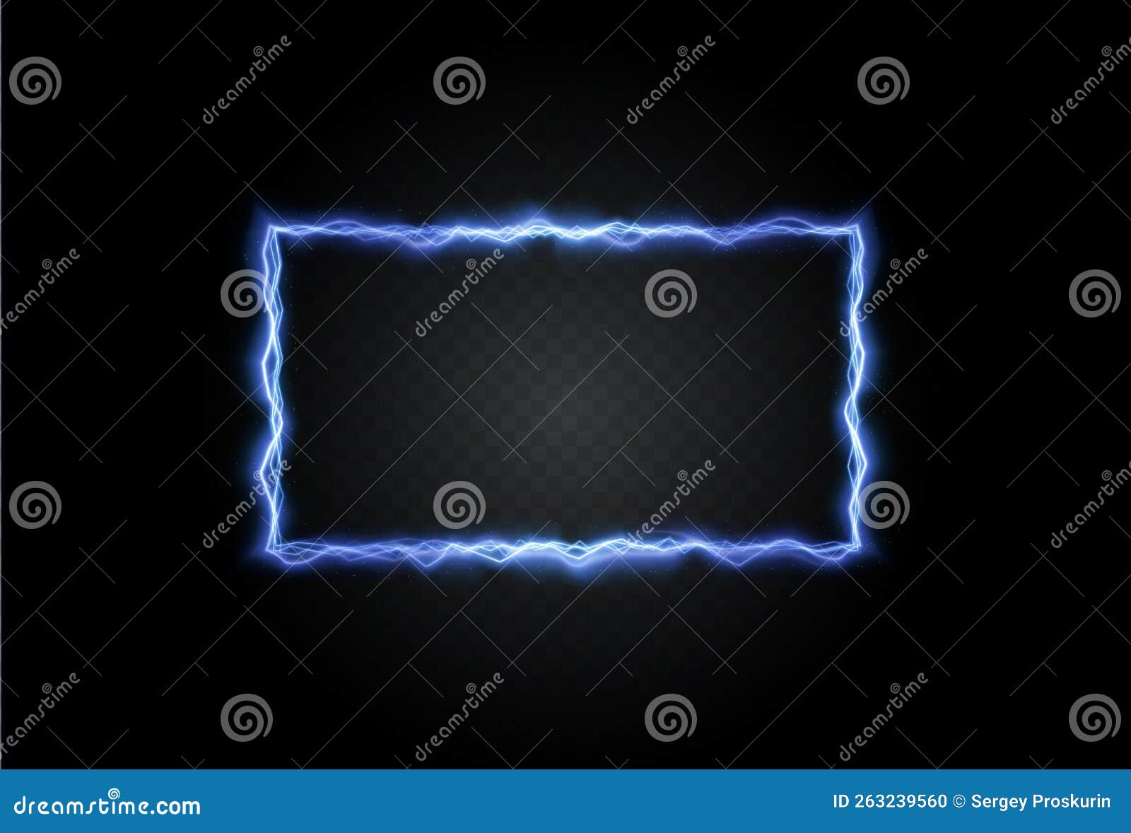 Light Rectangle Blue Lightning Png. Frame Made of Fire Light Effect ...