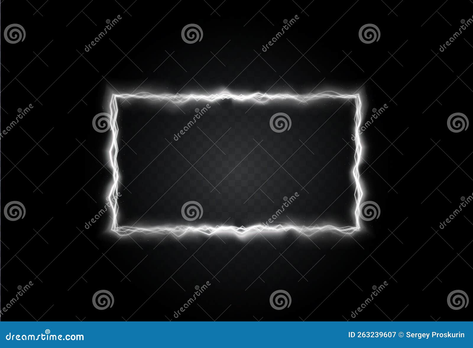 Light Rectangle White Lightning Png. Frame Made of Fire Light Effect ...