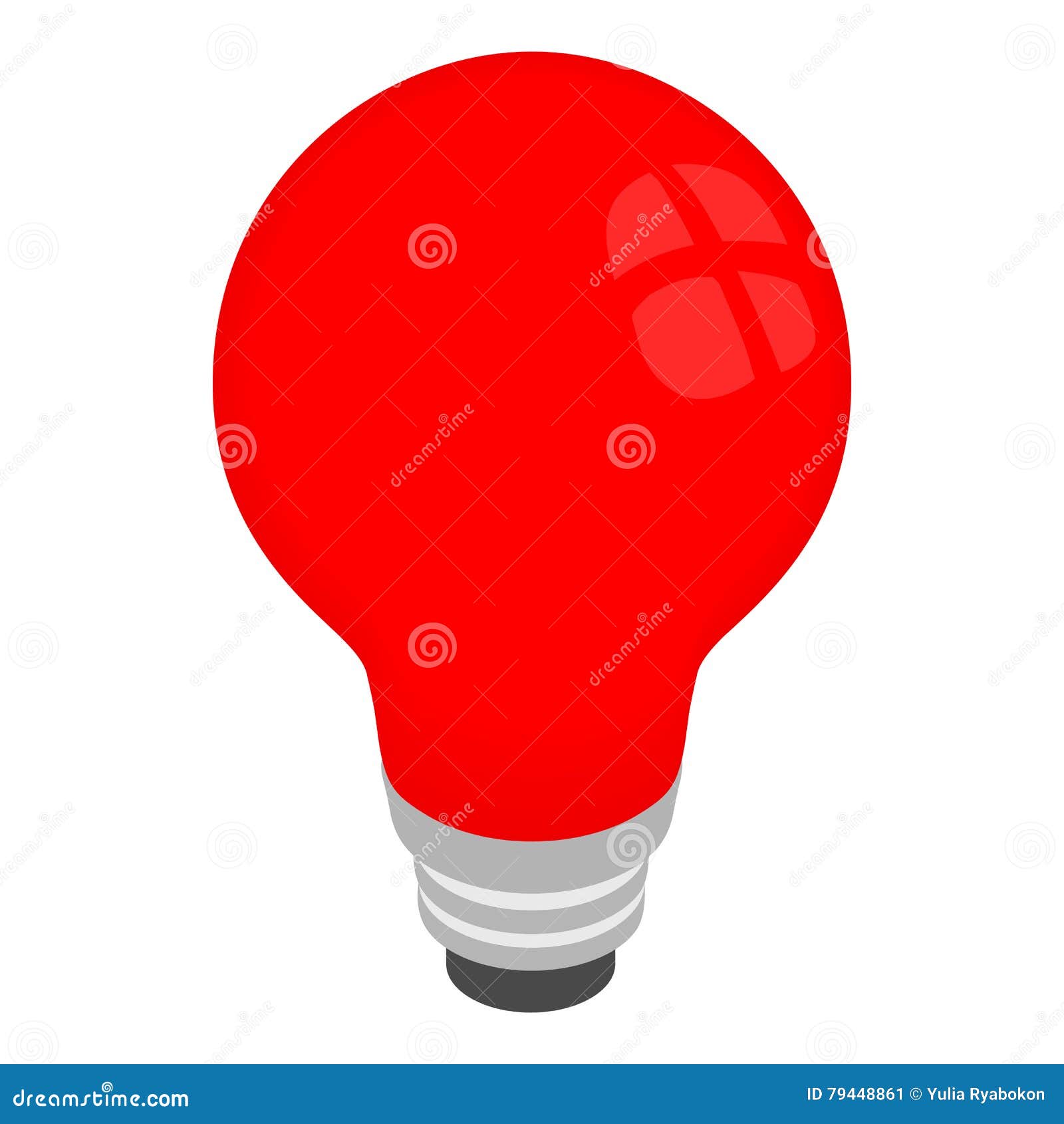 Light Red Bulb Icon, Isometric 3d Style Stock Vector - Illustration of ...