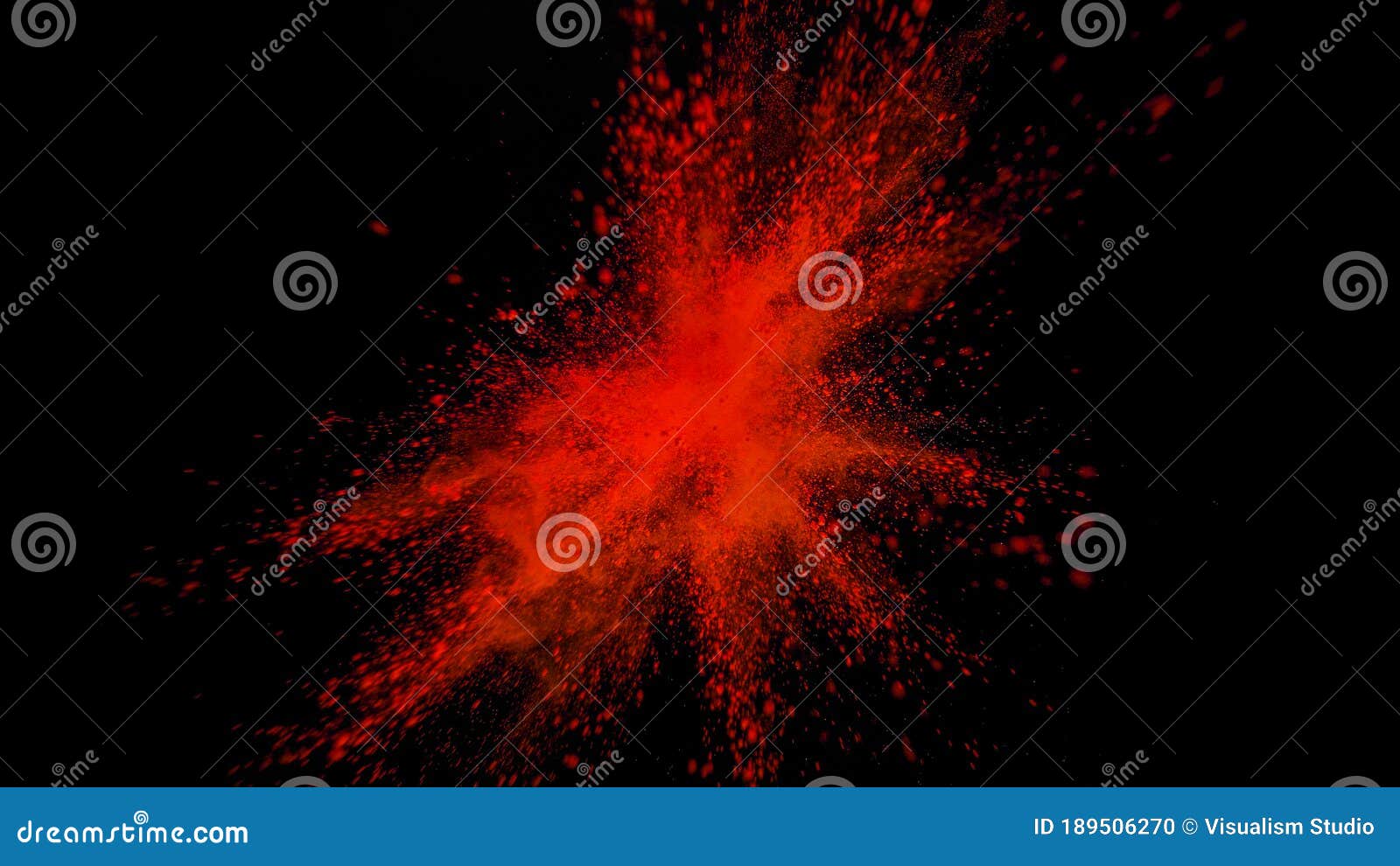 Explosion Of Colored Powder, Isolated On Black Background. Power And ...