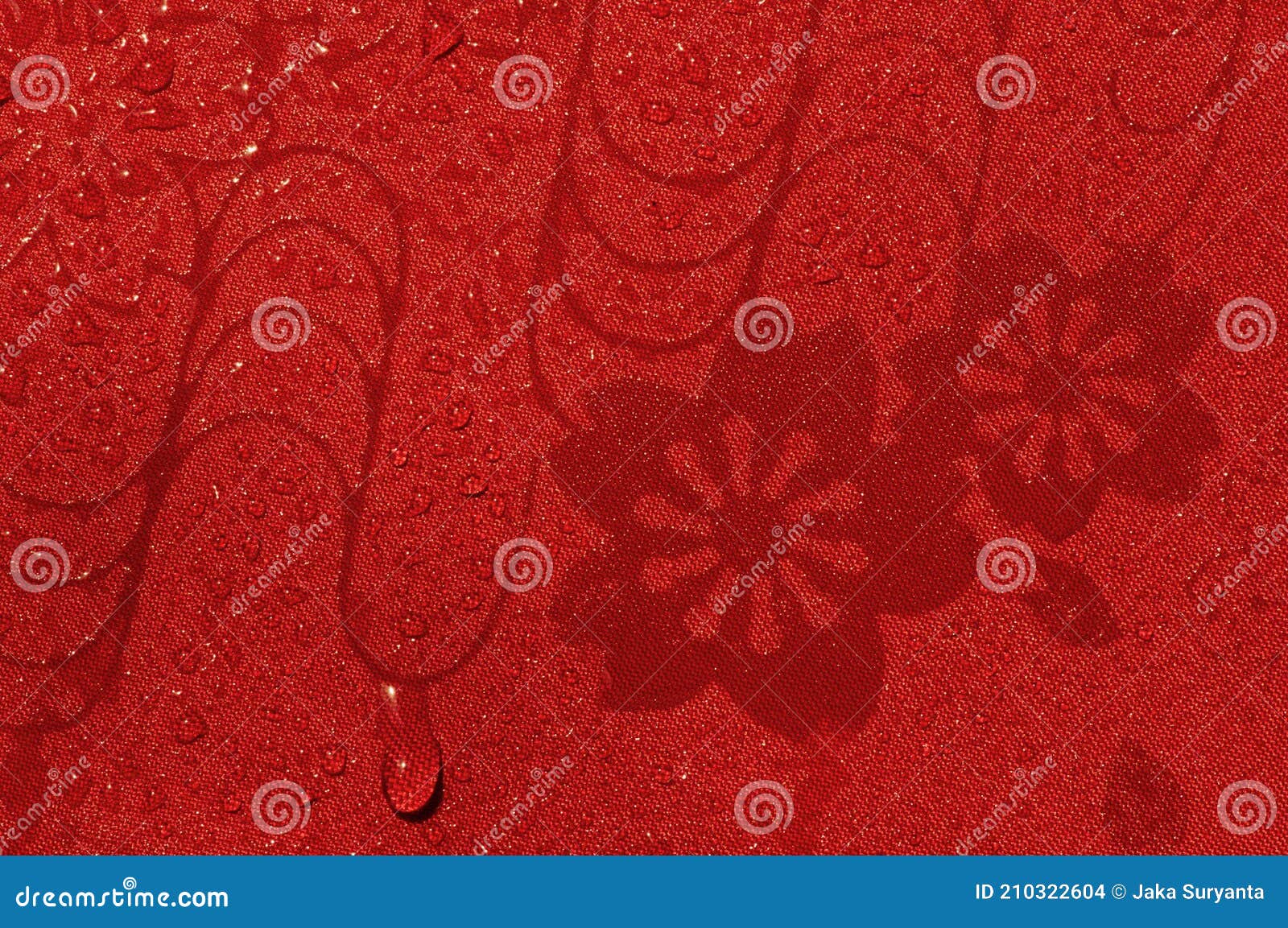 Light Red Floral Cloth with Water Splash Stock Photo - Image of ...