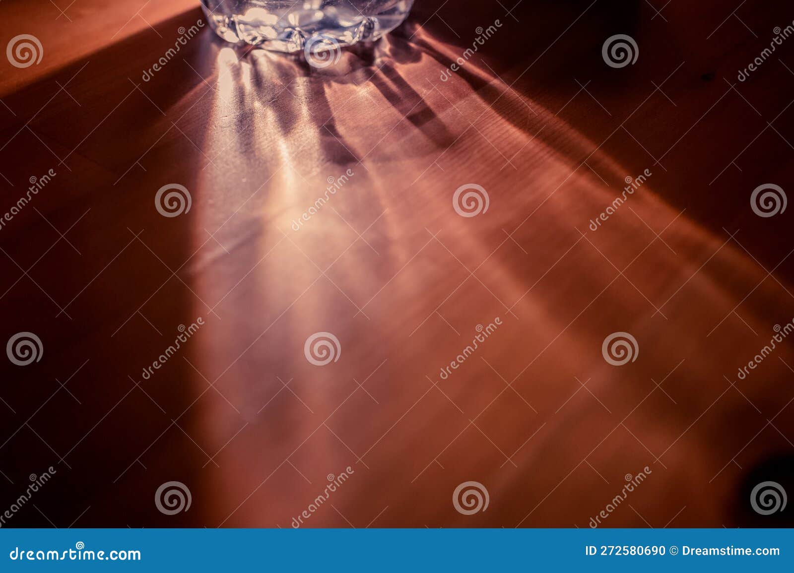 Light Reflection Casted on a Wooden Surface. Stock Photo - Image of ...