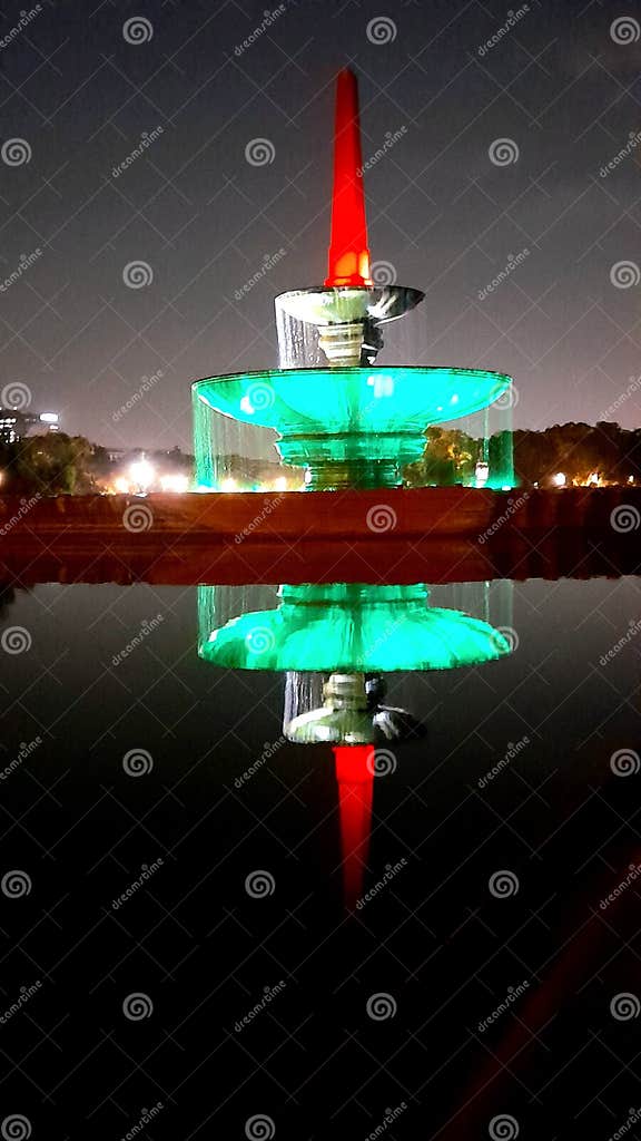 Light Reflection of a Fuwara in Delhi Stock Photo - Image of delhi, darkness: 266127304