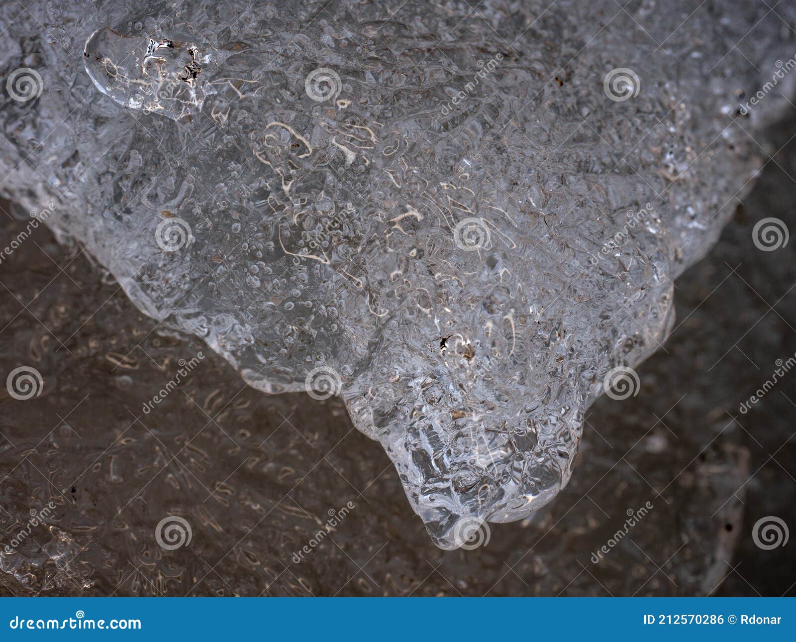 Light Reflection in Ice Piece. Discovering Natural Ice Structure Stock ...