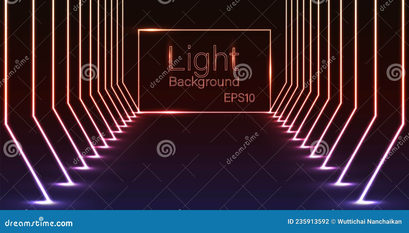 Light and Reflection with Neon Frame Stock Vector - Illustration of ...