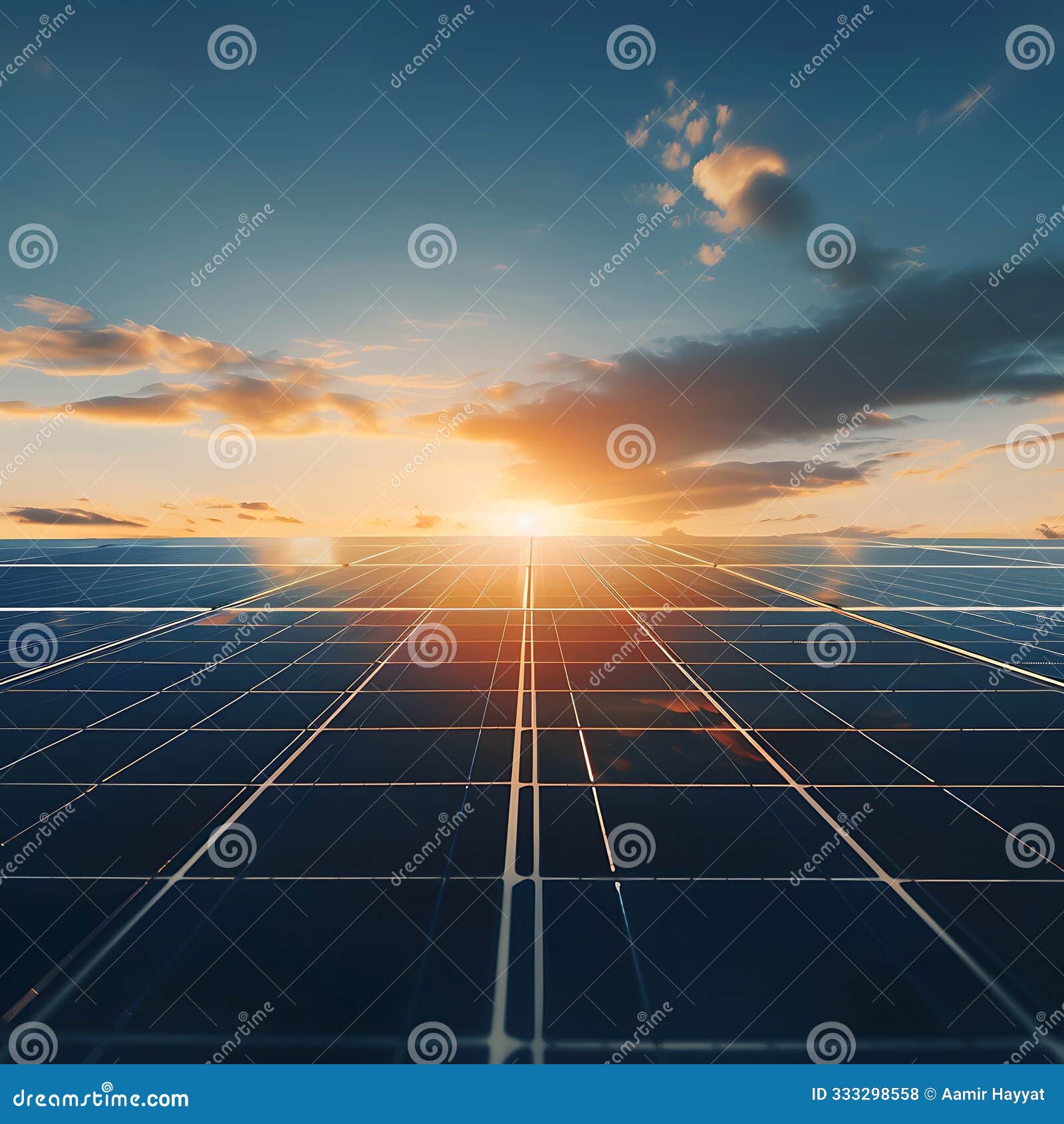 Light Reflection of Sun on the Solar Plates from Earth View Stock Photo ...