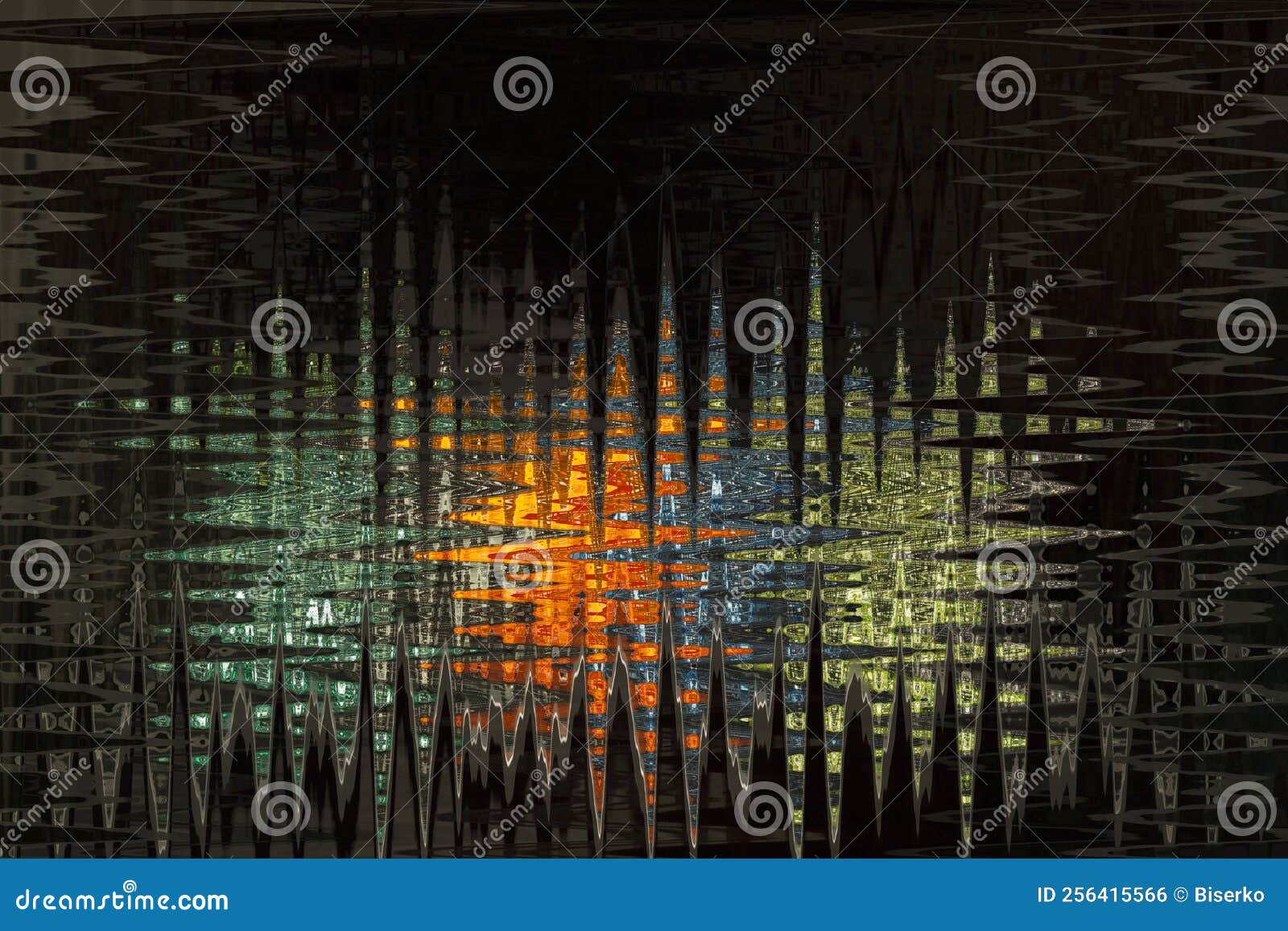 Light Reflections in the Glass Wall Stock Illustration - Illustration ...