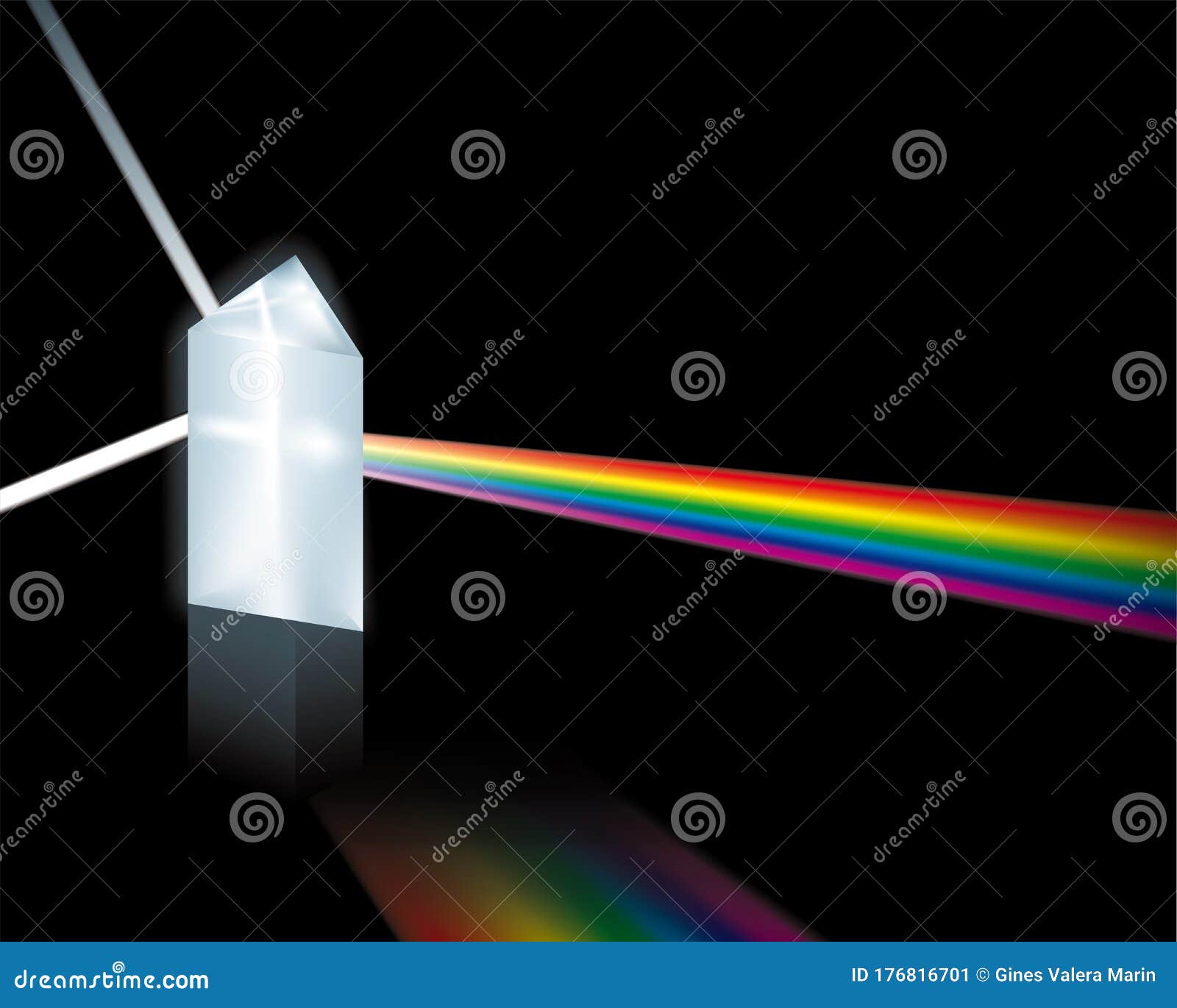 Light Reflections on a Prisma. Rainbow and White Light. Stock Vector ...