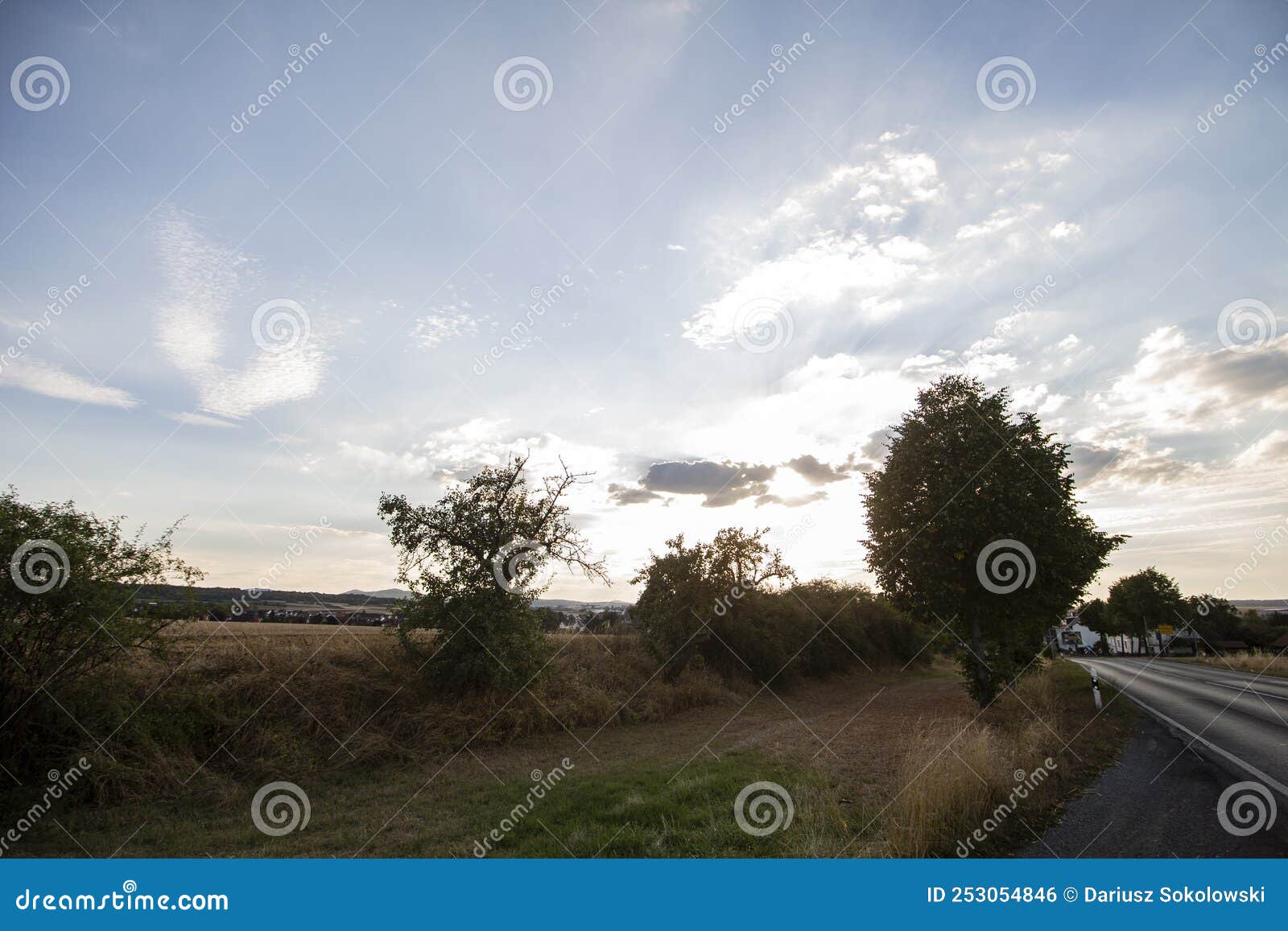 Light Reflections from the Setting Sun Stock Photo - Image of cloud ...