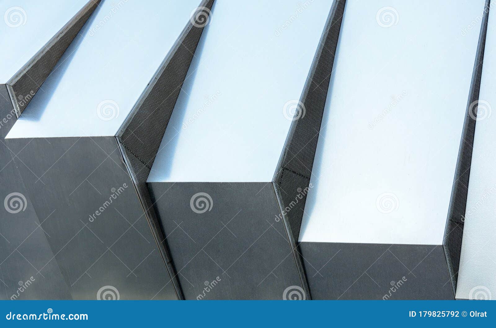 Light Reflections on Stainless Steel Stepped Surfaces Stock Photo ...