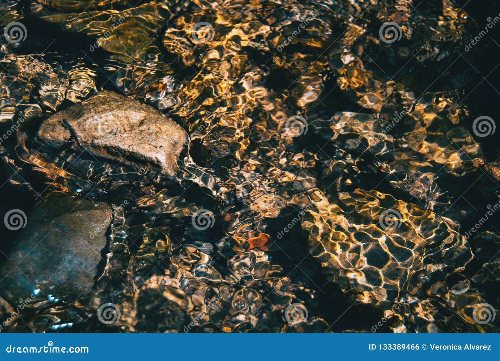 Light Reflections in the Water of a River Stock Photo - Image of energy ...