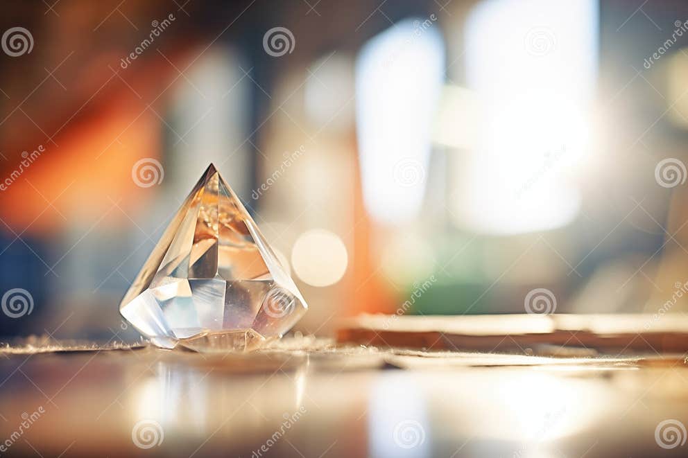 Light Refracted through a Crystal Showing Lensing Stock Image - Image ...